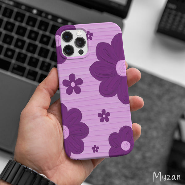 AC443 - Violet Purple - Floral Mobile Case – Myzan