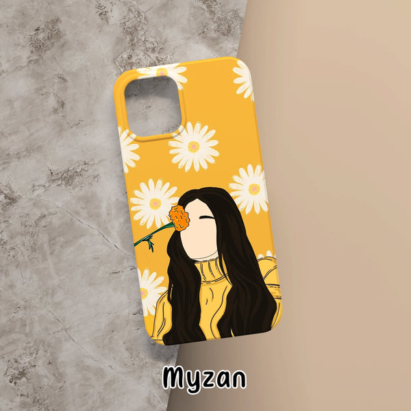 RC261 - Yellow Floral Girl - Aesthetic Mobile Case – Myzan